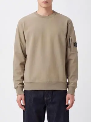 C.P. COMPANY Cotton Crew-neck Sweatshirt With Applied Logo - Beige