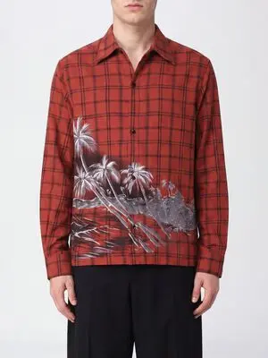 Amiri Long-sleeved Check And Floral Print Cotton Shirt