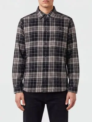 DIESEL® Check Cotton Shirt With Embroidered Oval D Logo - Black