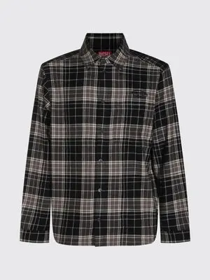 DIESEL® Check Cotton Shirt With Embroidered Oval D Logo