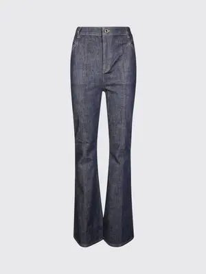SELF-PORTRAIT High-waisted Flared Jeans In Stretch Cotton Denim