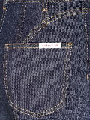 SELF-PORTRAIT High-waisted Flared Jeans In Stretch Cotton Denim