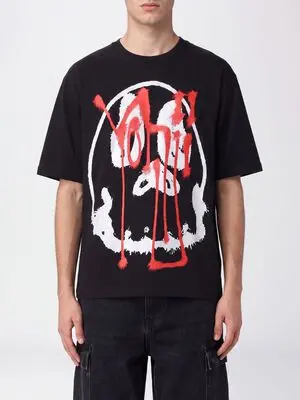 Y3 Short-sleeved Cotton T-shirt With Graphic Print - Black