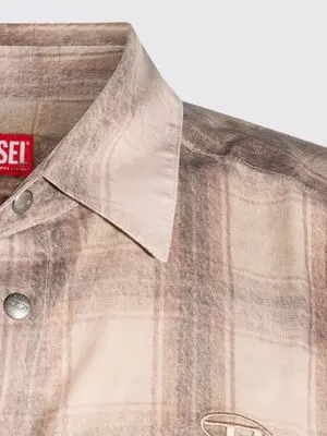 DIESEL® S-simply-jmcm Check Lyocell Shirt With Embroidered Oval D Logo