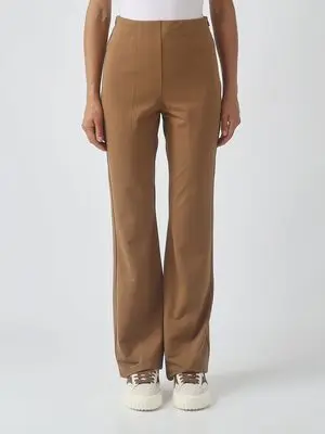 Max Mara High-waisted Skinny Stretch Jersey Trousers With Side Zip Camel