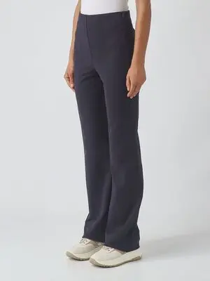 Max Mara High-waisted Skinny Stretch Jersey Trousers With Side Zip - Navy