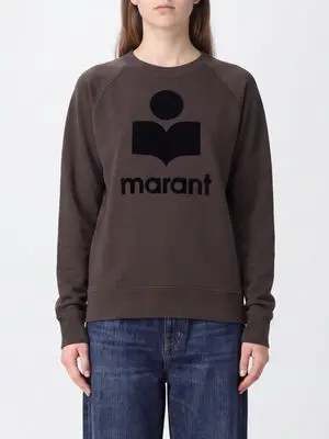 Isabel Marant Étoile Cotton-blend Crewneck Sweatshirt With Flocked Logo Black
