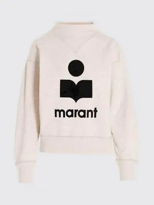Isabel Marant Étoile Flocked Logo Cotton-blend Crewneck Sweatshirt - Ecru