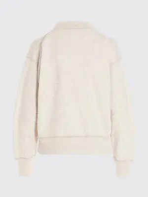 Isabel Marant Étoile Flocked Logo Cotton-blend Crewneck Sweatshirt - Ecru