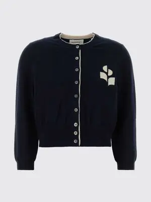 Isabel Marant Étoile Cotton And Wool Crewneck Cardigan With Contrast Logo