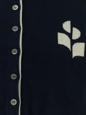 Isabel Marant Étoile Cotton And Wool Crewneck Cardigan With Contrast Logo
