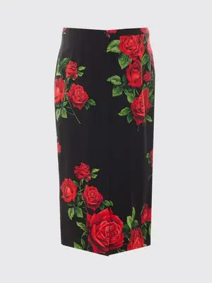 Dolce & Gabbana Floral Print Stretch-silk Pencil Midi Skirt