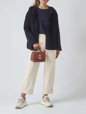 Max Mara Hooded Virgin Wool Short Coat