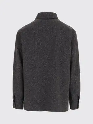 Valentino Garavani Wool And Silk Blend Shirt Jacket With Patch Pockets
