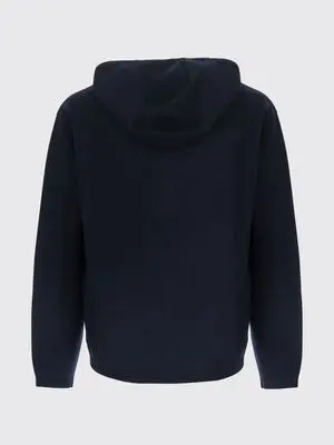 Emporio Armani Wool Knit Zipped Hoodie With Eagle Logo