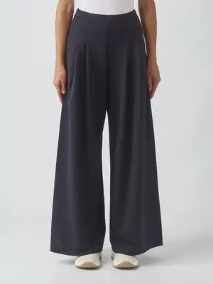 Max Mara High-waisted Jersey Palazzo Trousers Navy