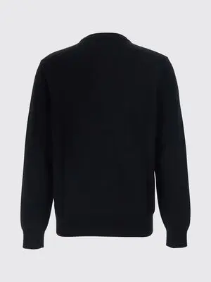 Emporio Armani Cotton Crewneck Jumper With Iconic Eagle Logo - Black
