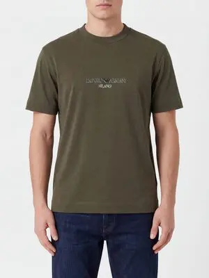 Emporio Armani Lyocell And Cotton Logo T-shirt - Green