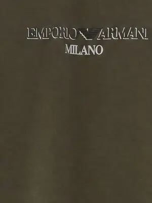 Emporio Armani Lyocell And Cotton Logo T-shirt - Green