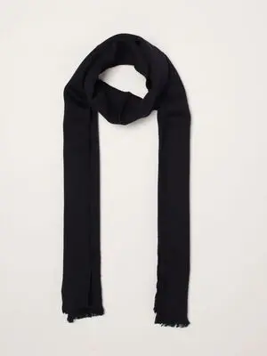 Emporio Armani Pure Wool Knit Scarf With Ribbed Edges - Blue