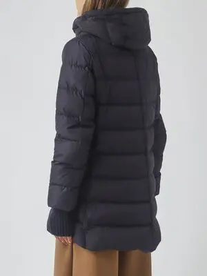 Herno A-shape Short Water-repellent Nylon Down Jacket With Hood - Navy