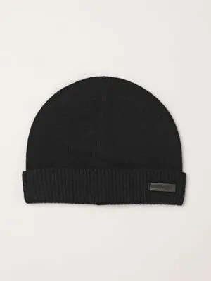 Emporio Armani Pure Cashmere Ribbed-knit Beanie Hat - Blue