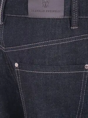 Brunello Cucinelli High-waisted Straight Jeans In Cotton Denim