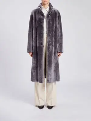 Giorgio Armani High Neck Lamb Shearling Coat