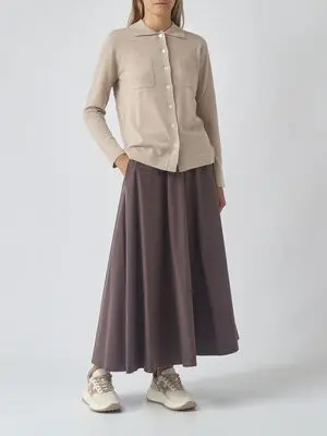 Herno High-waisted A-line Midi Skirt With Drawstring
