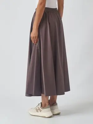 Herno High-waisted A-line Midi Skirt With Drawstring