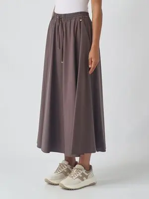 Herno High-waisted A-line Midi Skirt With Drawstring