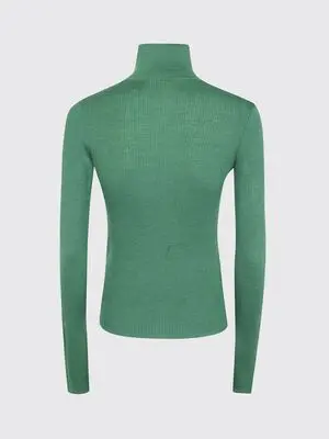 THE FRANKIE SHOP Ribbed Slim Fit Jumper In Merino Wool And Silk With Zip