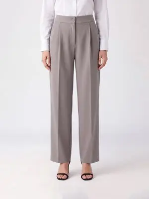 THE FRANKIE SHOP Doyer High-waisted Wide Leg Trousers In Crêpe With Darts - Green