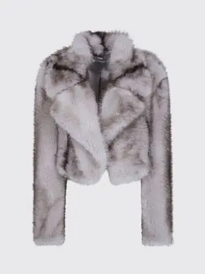 Sportmax Short Faux-fur Coat With Lapel Collar And Concealed Fastening