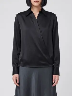 SEMICOUTURE Draped Shirt - Black