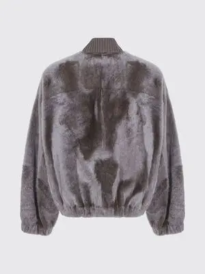 Brunello Cucinelli Short Relaxed-fit Fur Bomber Jacket With Dropped Shoulders