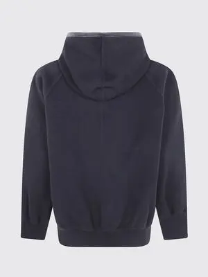 SEMICOUTURE Relaxed Fit Wool Knit Zip-up Hoodie With Dropped Shoulders - Black