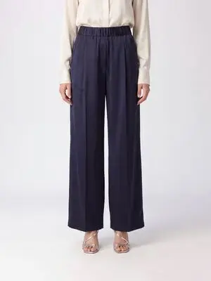 SEMICOUTURE High-waisted Satin Palazzo Trousers With Elasticated Waist