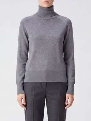 JOSEPH 100% Cashmere Turtleneck Jumper With Long Sleeves And Ribbed Trims - Grey