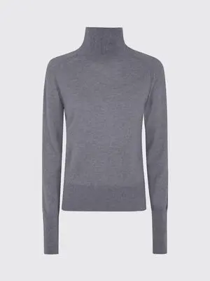 JOSEPH 100% Cashmere Turtleneck Jumper With Long Sleeves And Ribbed Trims - Grey
