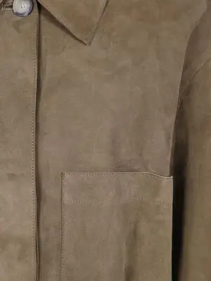 JOSEPH Suede Leather Shirt Jacket With Patch Pockets And Dropped Shoulders