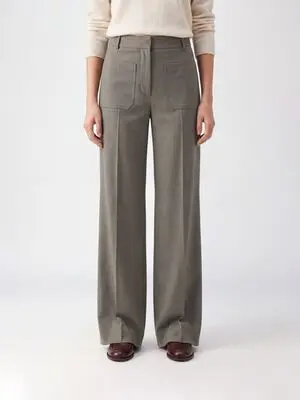 Victoria Beckham Alina Tailored Wide-leg Trousers In Wool Blend