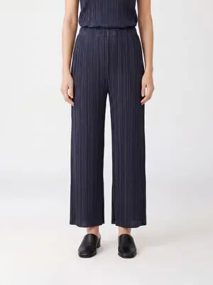 Issey Miyake High-waisted Pleated Crêpe Wide-leg Trousers