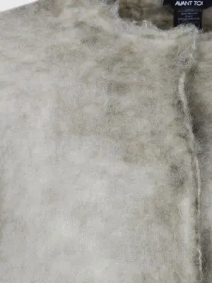 Avant Toi Alpaca Wool-blend Short Coat With Crew Neck And Patch Pockets