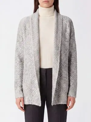 Avant Toi Cashmere And Silk Cardigan With Shawl Collar And Sequin Embroidery - Grey