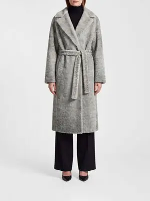 Avant Toi Alpaca Wool Dressing Gown Coat With Hood And Waist Belt - Green
