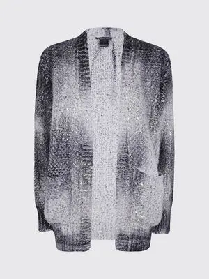 Avant Toi Cotton And Wool Blend Cardigan With Abstract Pattern And Patch Pockets