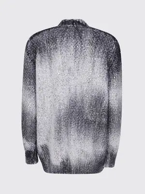 Avant Toi Cotton And Wool Blend Cardigan With Abstract Pattern And Patch Pockets
