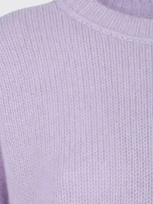 KUJTEN 100% Cashmere Crewneck Jumper With Dropped Shoulders - Pink