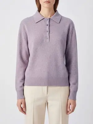 RÓHE Long-sleeved Knit Polo Shirt In Wool, Silk, And Cashmere Blend